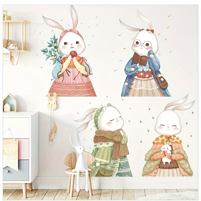 Cartoon Rabbit Miss Decoration Wall Attachment Living Room - Temu ...