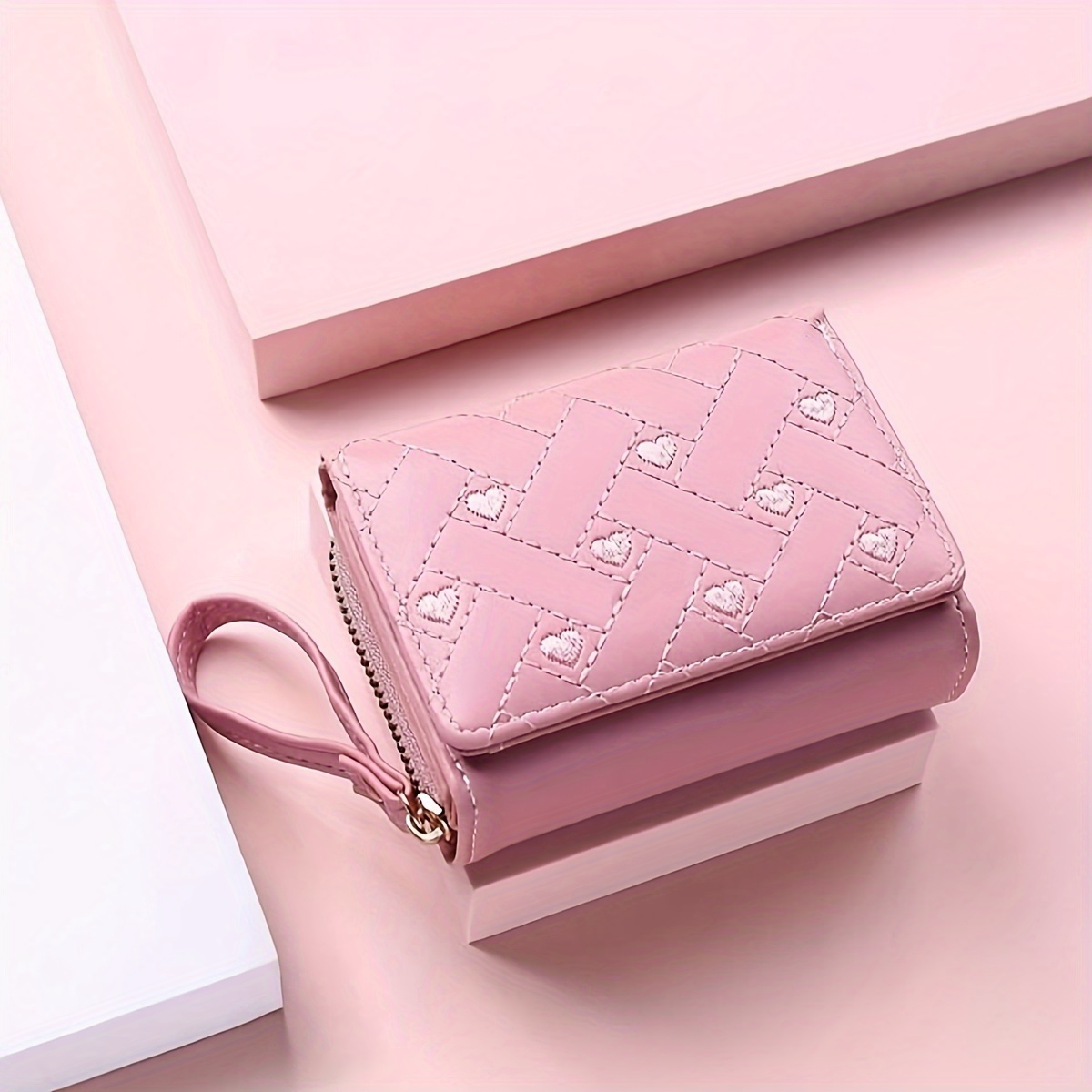 Valentine's Daily Heart Embroidery Pattern Short Wallet - Temu United ...