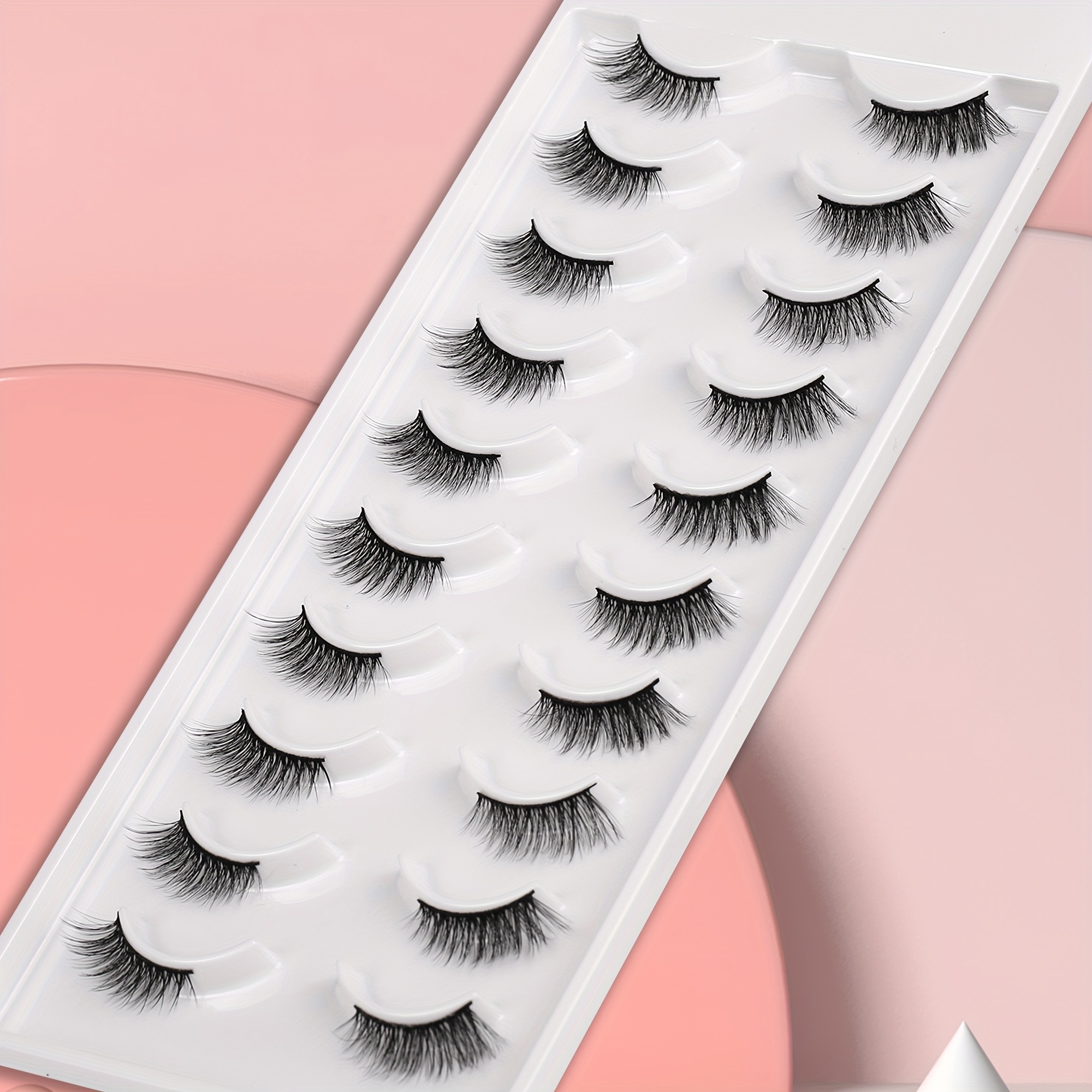 Half eye False Eyelashes Full Layered Faux Mink Lashes Cat - Temu ...