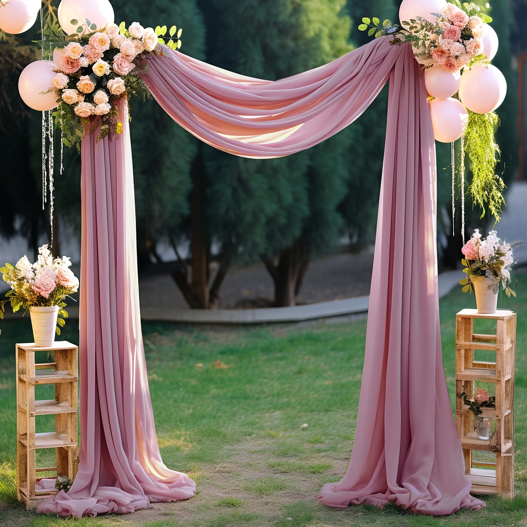Wedding Arch Hanging Fabric Pure Backdrop Curtain Tulle - Temu
