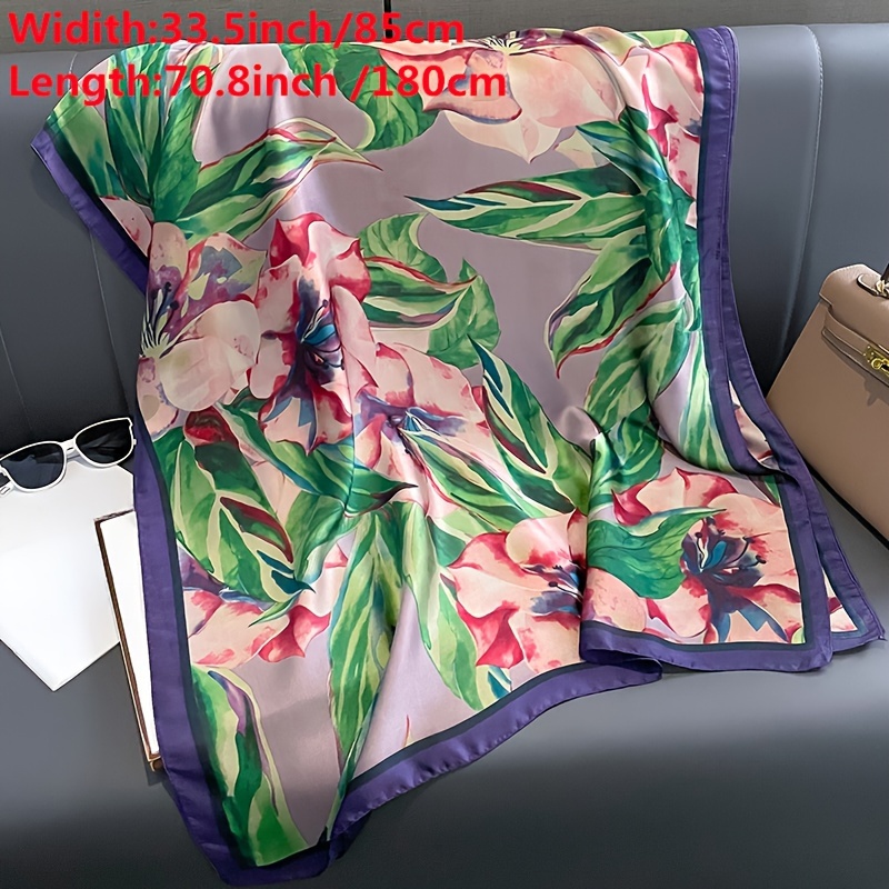 Simulated Silk Scarf Stylish Smooth - Temu