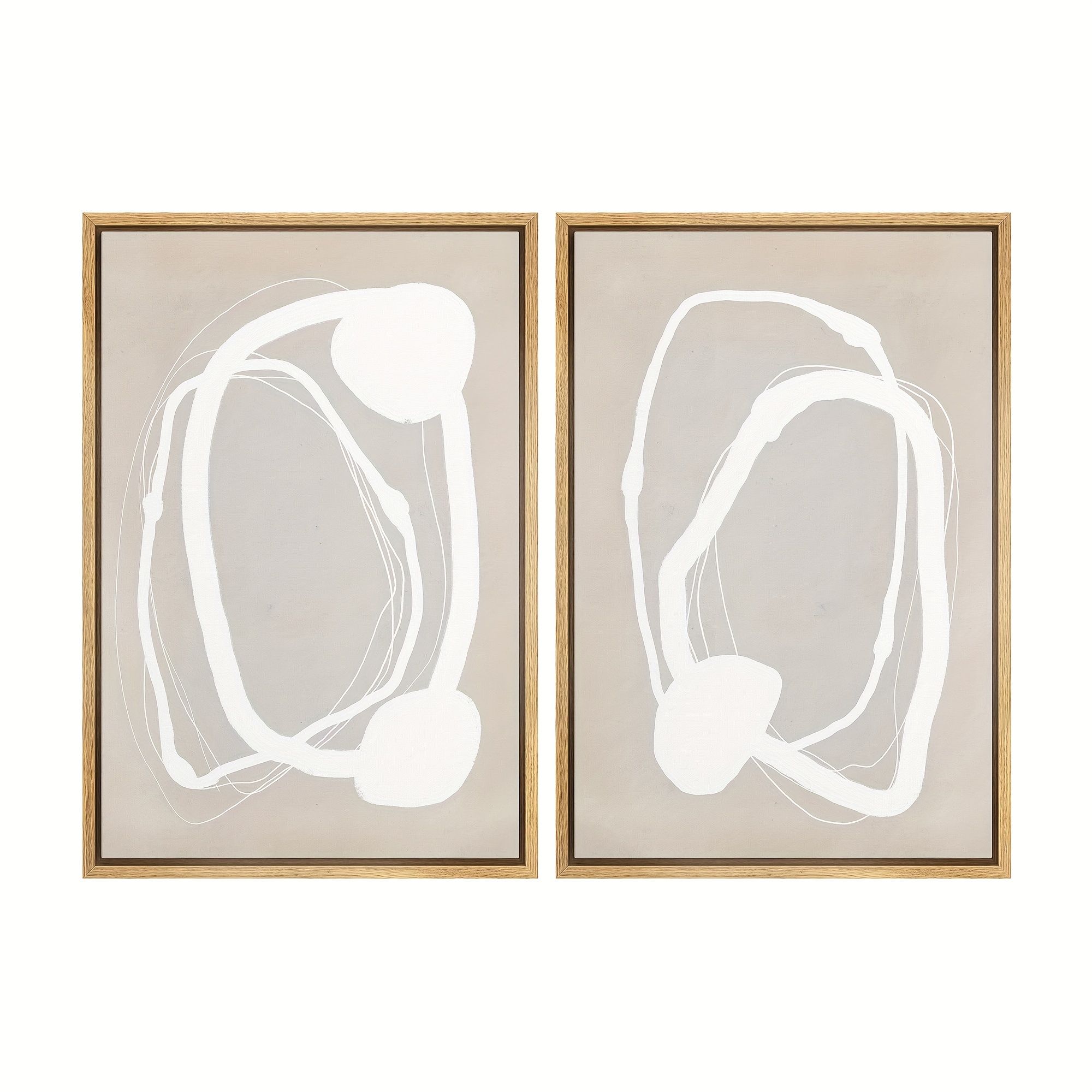 Canvas Print Wall Art Set Pastel Tan Circle Ring Collage - Temu Canada