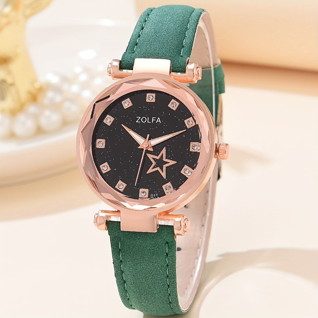 Women's Shiny Fashion Quartz Watch Analog Pu Leather Wrist - Temu ...