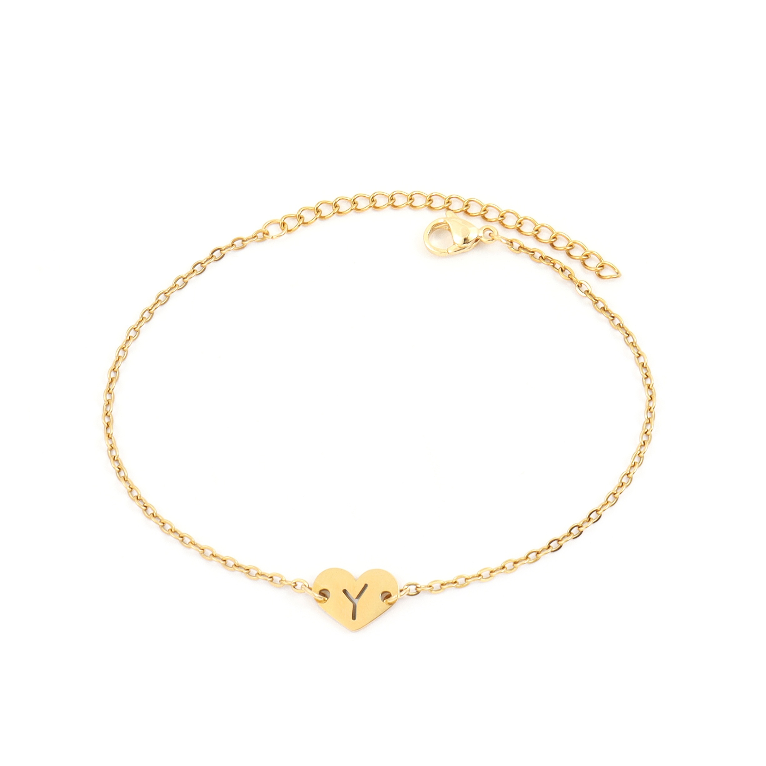 Letter Pattern Love Heart Thin Chain Bracelet Classical - Temu United ...