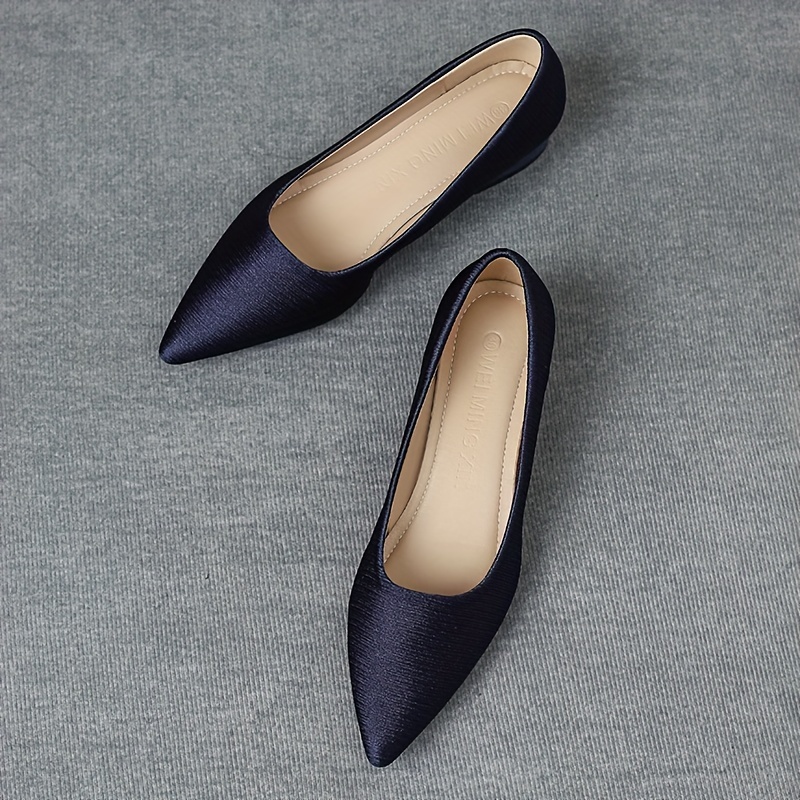 Womens Solid Color Chunky Heels Elegant Point Toe Dress - Temu United ...