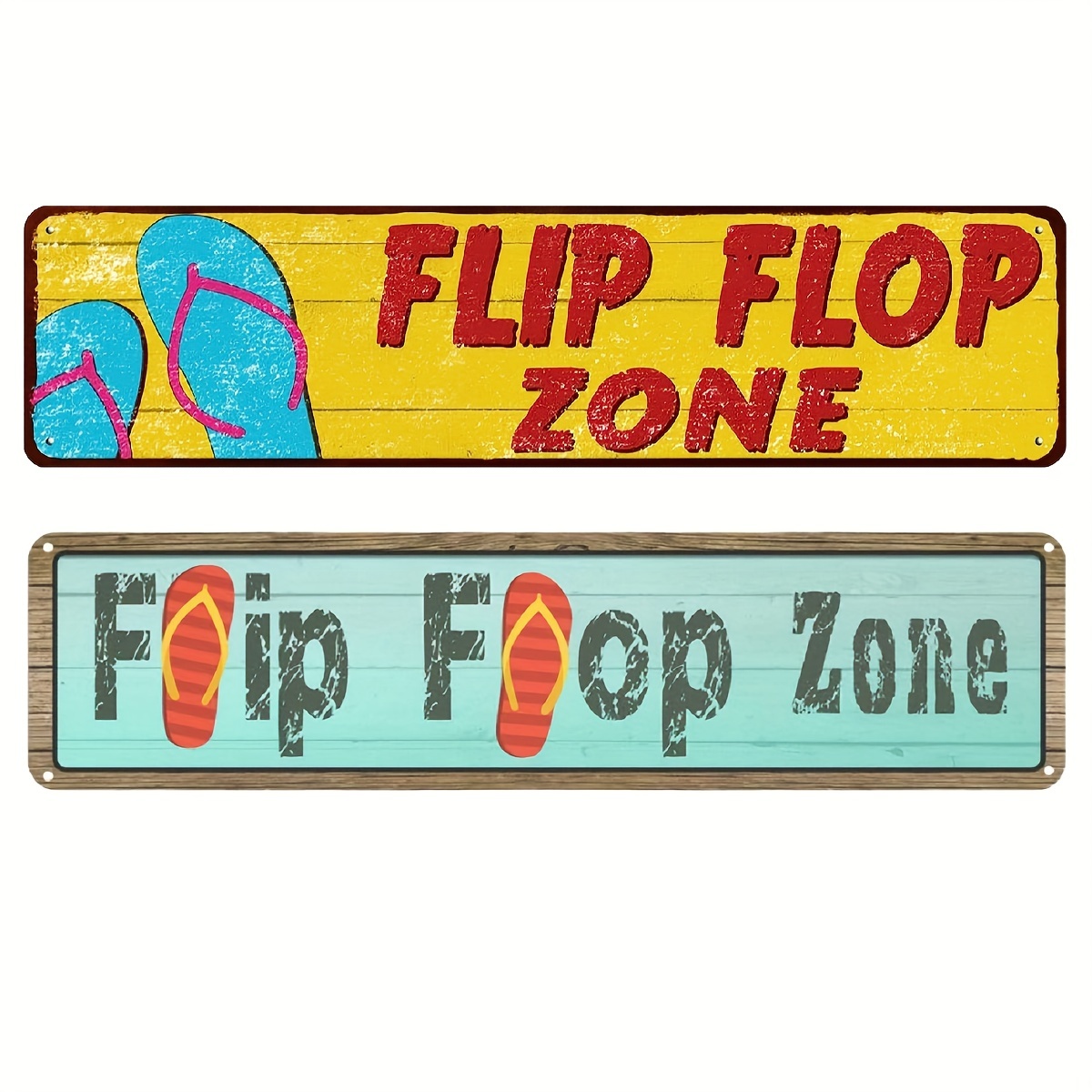 Flip Flop Zone Aluminum Sign Vintage Rustic Decor Home Pool - Temu ...