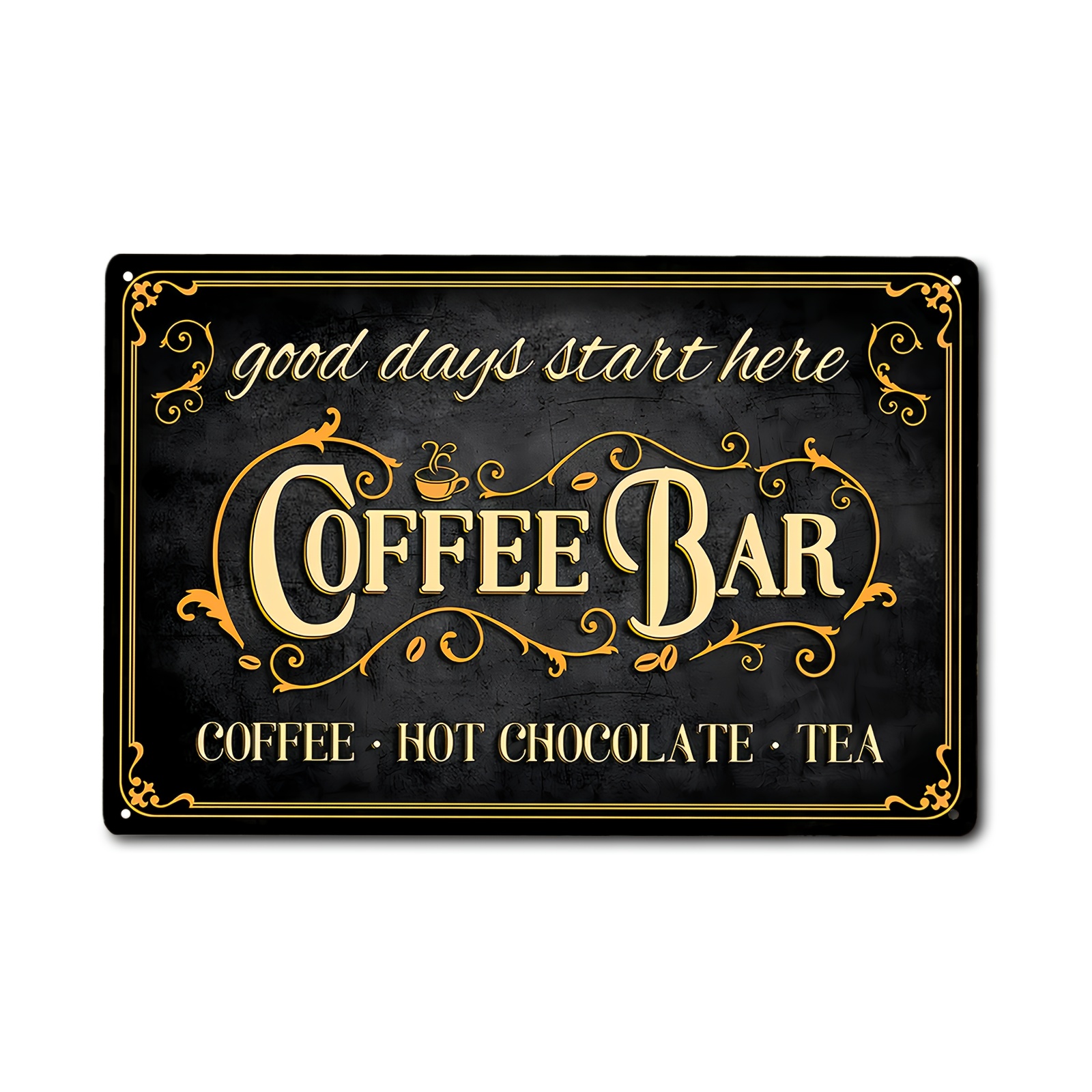 coffee bar sign hot chocolate tea vintage metal plaque signs - Temu ...