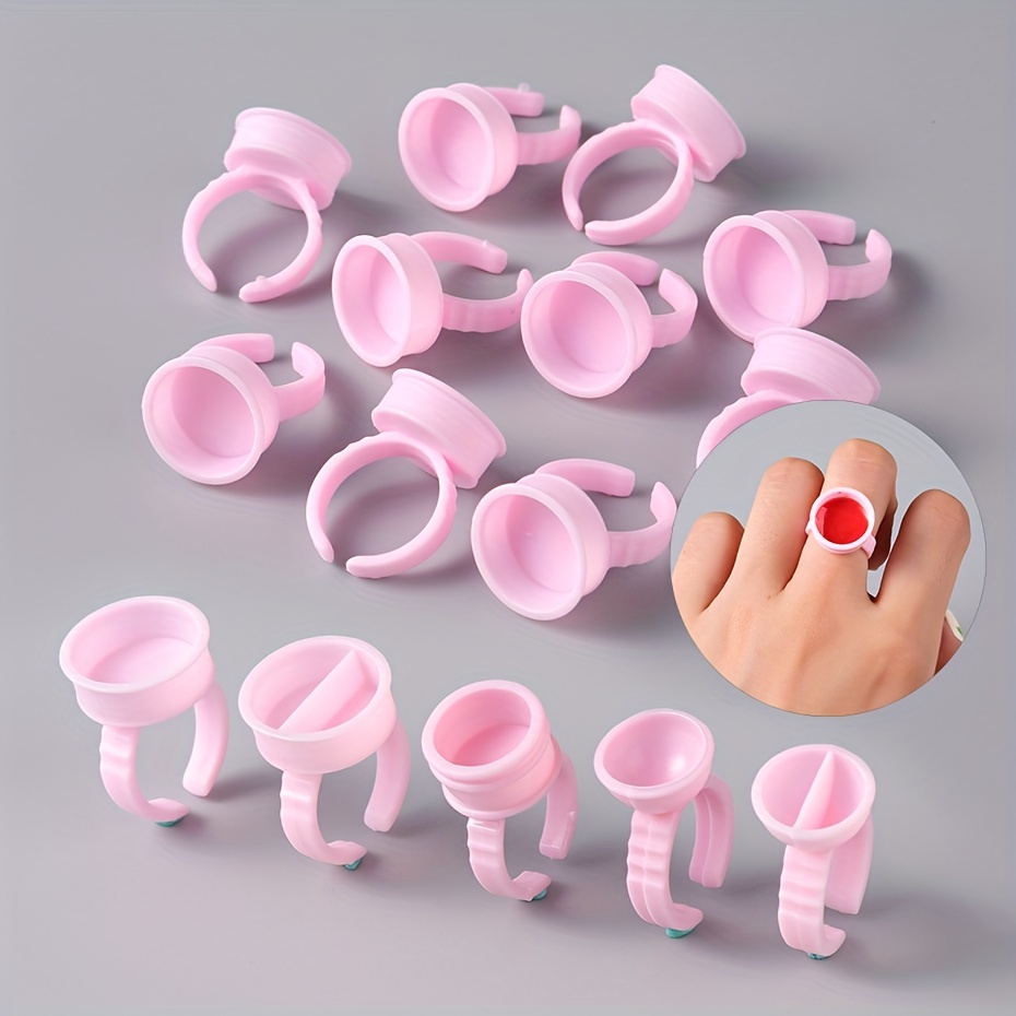 Plastic Nail Art Rings Palette White Container Gel - Temu