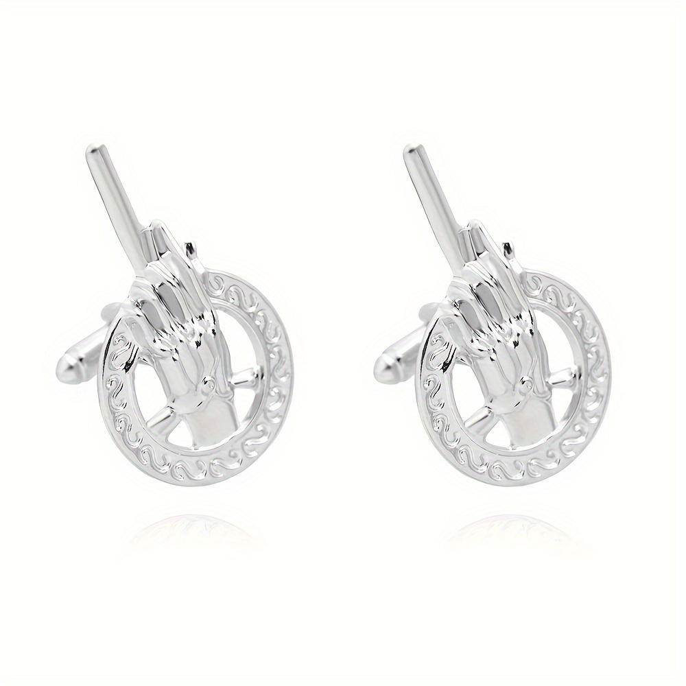 Creative Round Alloy Cufflinks Fashion Versatile Hip Hop - Temu United ...