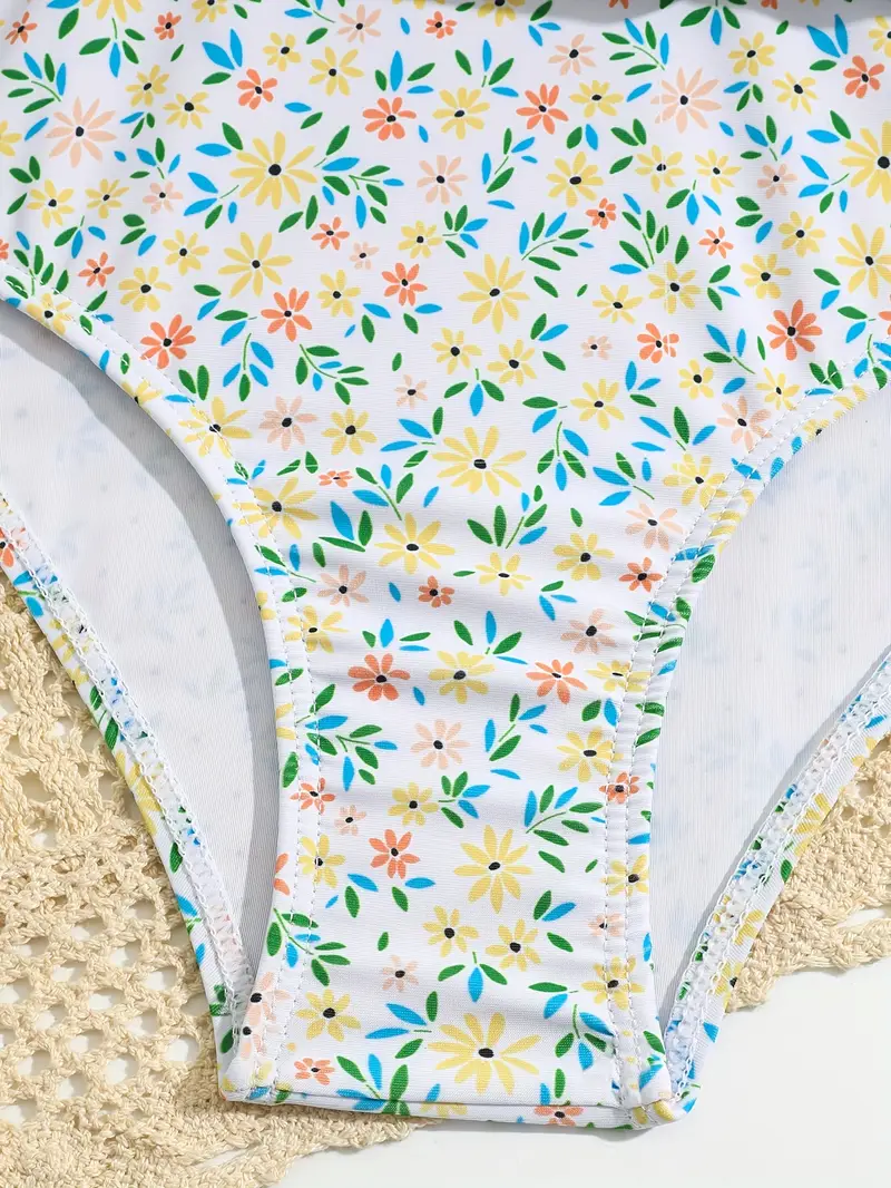 Traje Baño 1 Pieza Estampado Flora Ropa Niñas 7 Temu Mexico