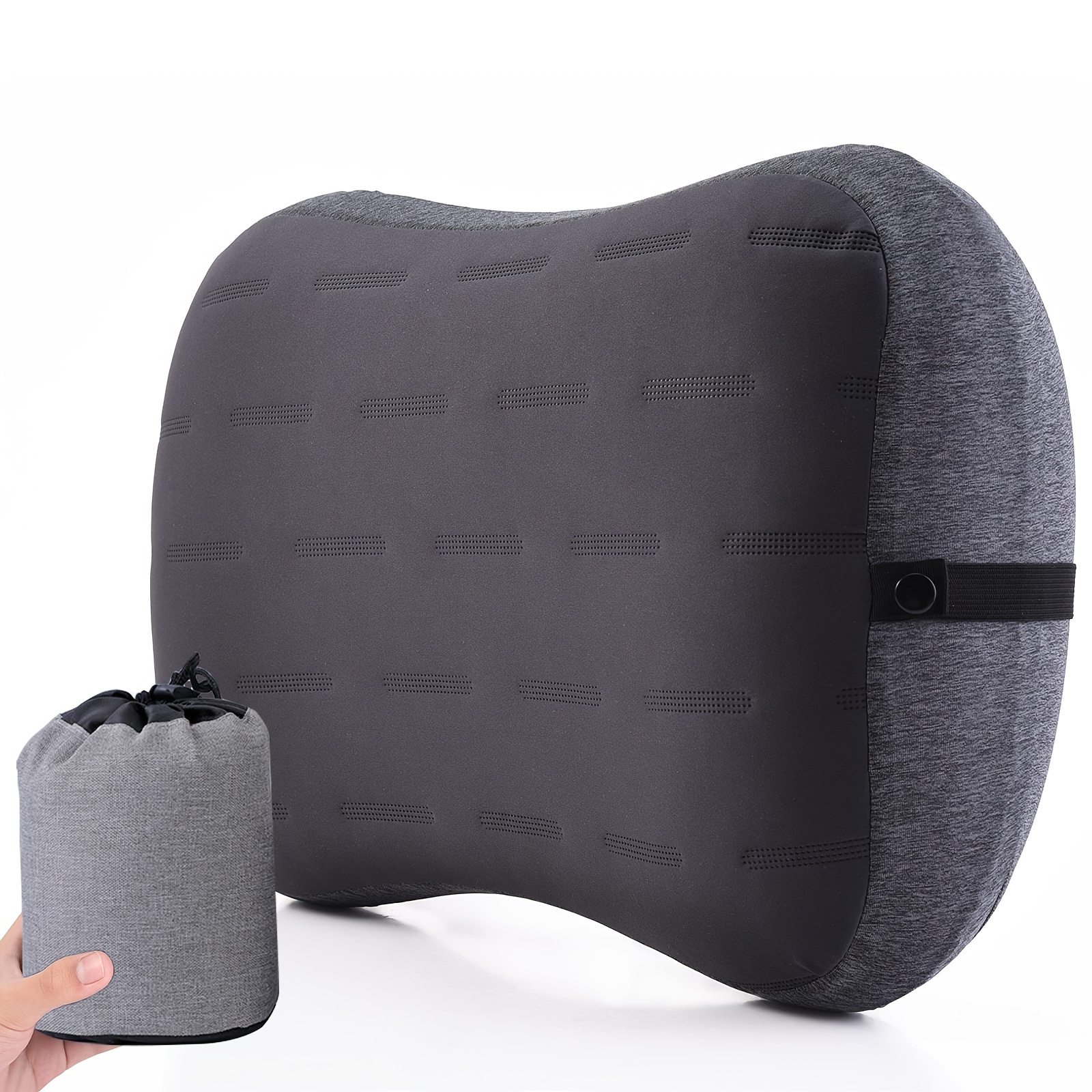 Inflatable Camping Pillow Detachable Pillowcase Backpack Sleep Pillow ...