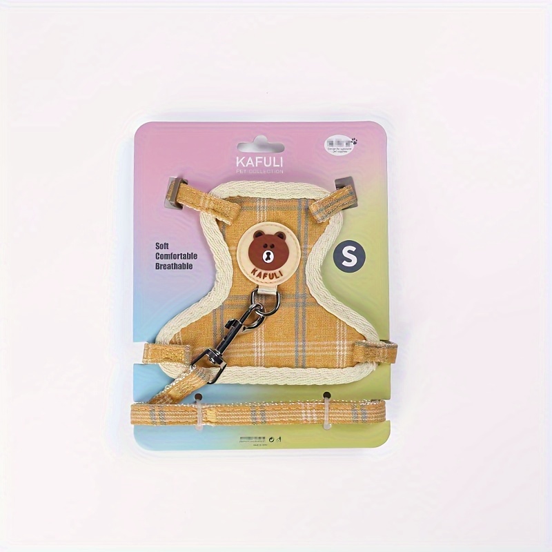 Cat Cute Bear Mesh Chest Strap Cat Harness Leash Anti - Temu Australia