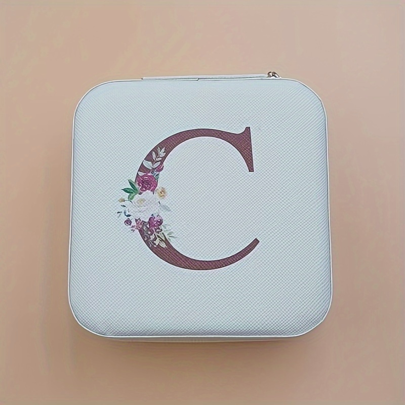 Mini Letter Flower Pattern Square Jewelry Box Lightweight - Temu Australia