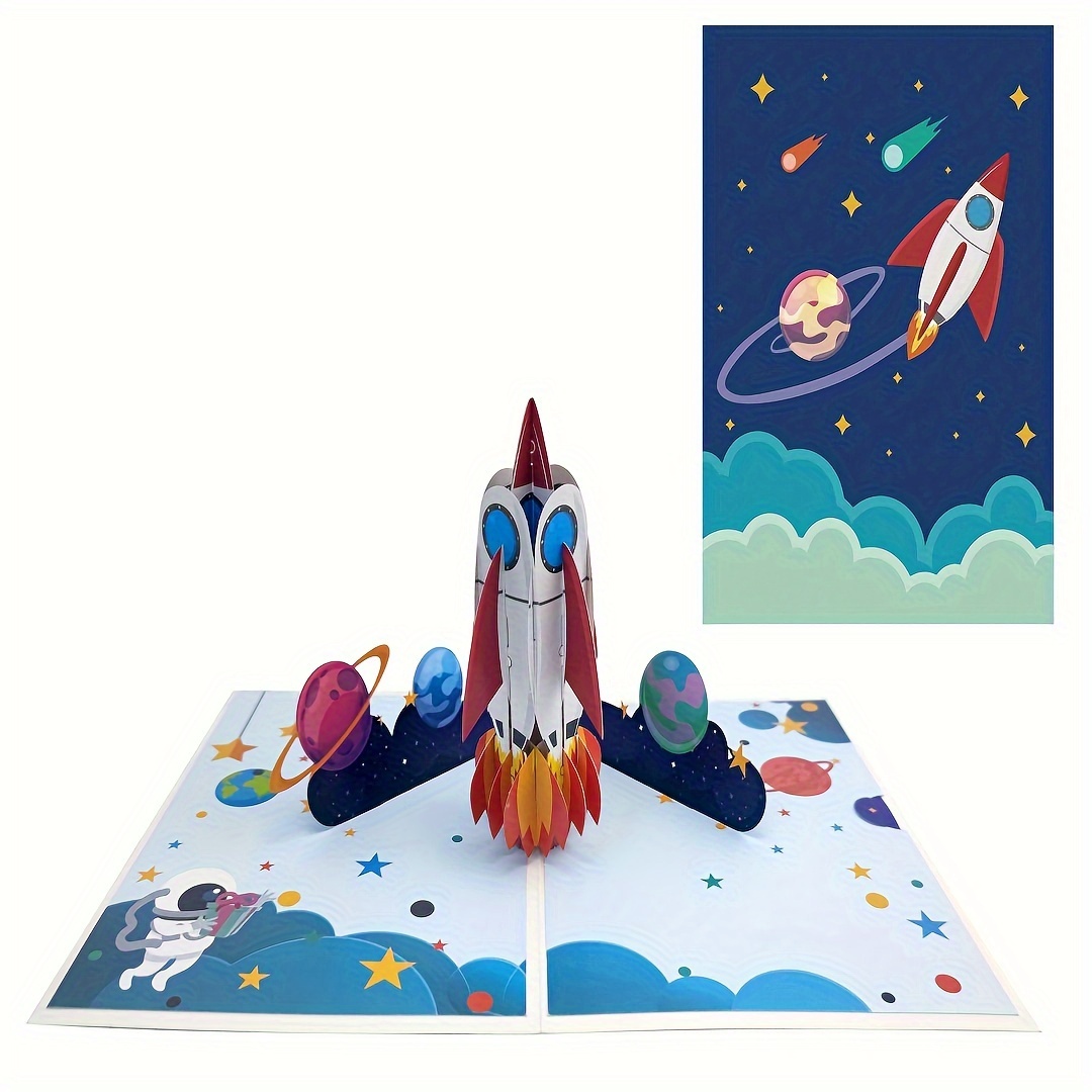 1 Stk Kreativ 3D Rocket Pop up Tredimensionelt - Temu Denmark