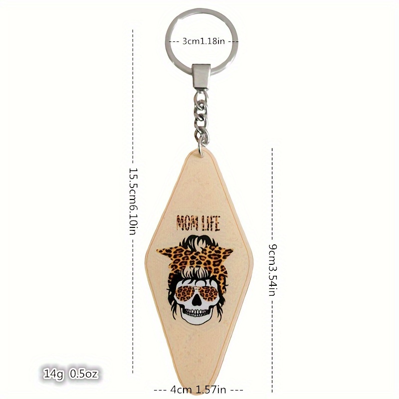 Mom Life Skull Hotel Motel Keychain Funny Acrylic Key Tag - Temu United ...