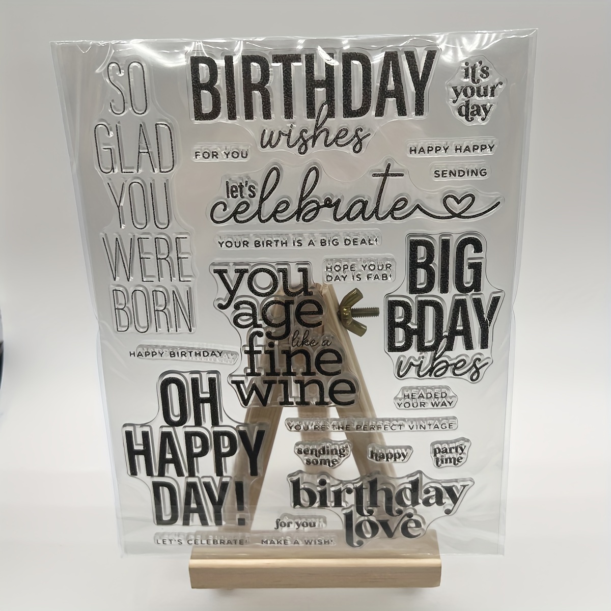 감성적인 영어 단어 조각 생일 축하사랑의 말 투명 스탬프 및 클리핑 카드 제작 용 금속 커팅 다이 번역 결 Temu