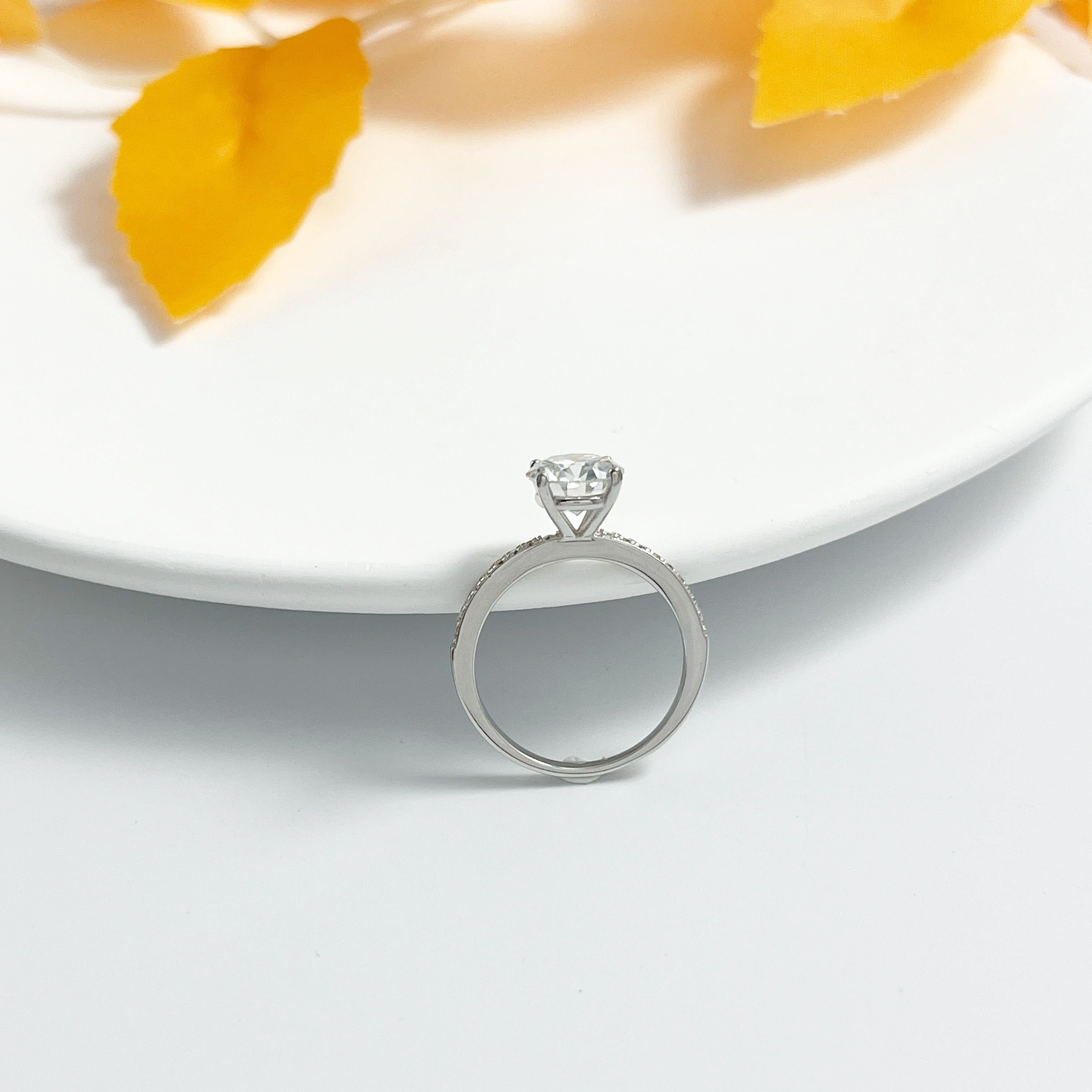 Moissanite Decor Classic 925 Sterling Silver 4 prong Ring - Temu United ...