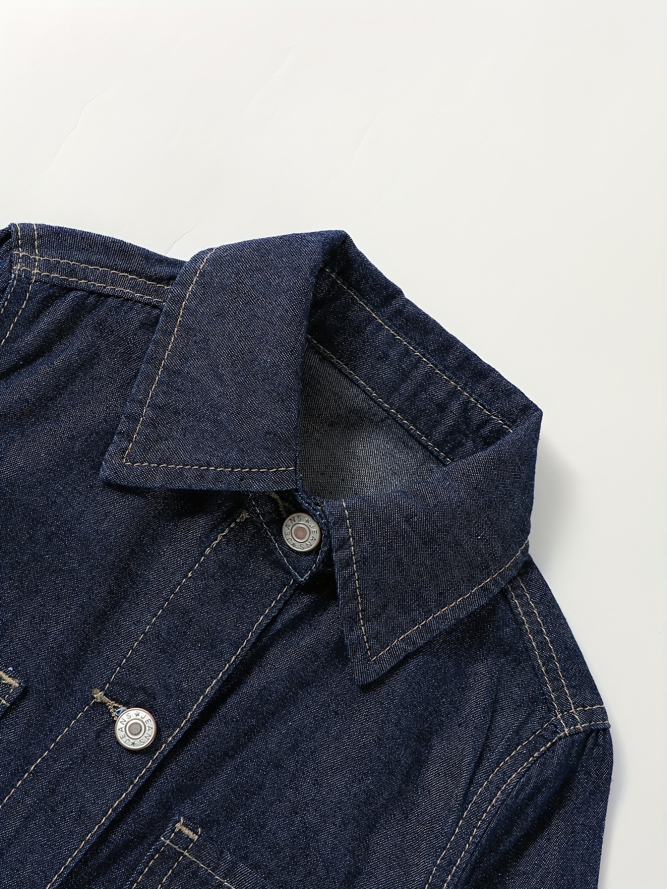 Boys Casual Denim Jacket, Button Down Lapel Long Sleeve Coat, Boys ...