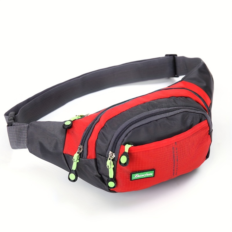 Outdoor Running Sports Waist Bag Multi Zipper Storage Bag Anti Theft ...