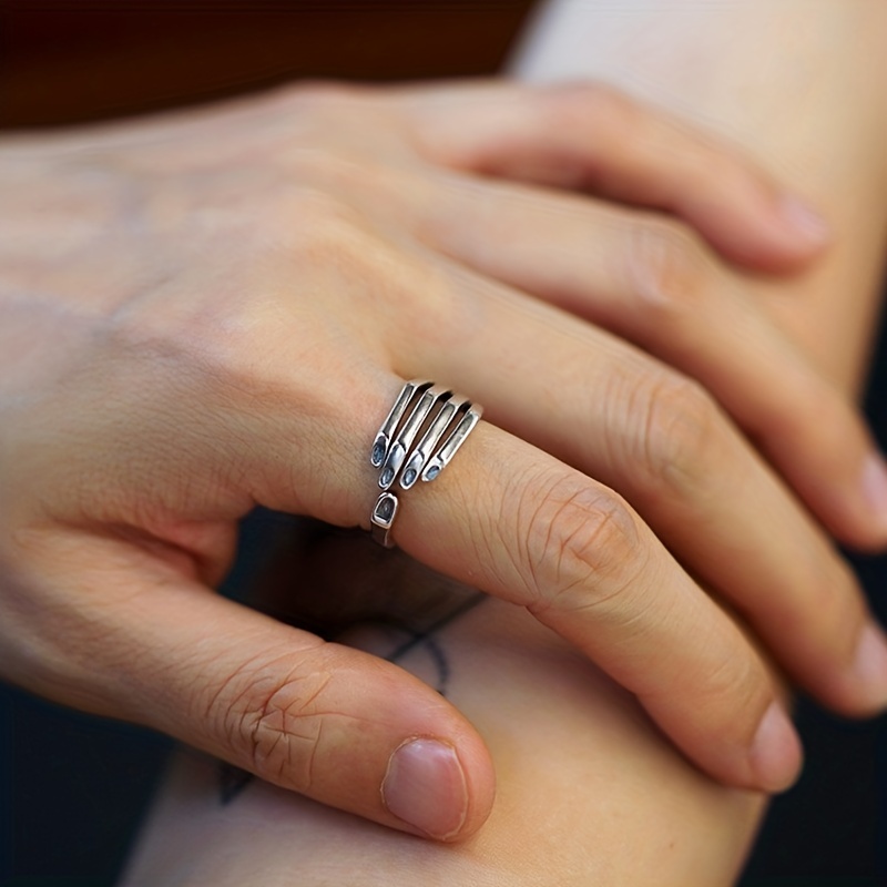 Vintage Personality Finger Catch Shaped Ring Opening Ring - Temu United ...