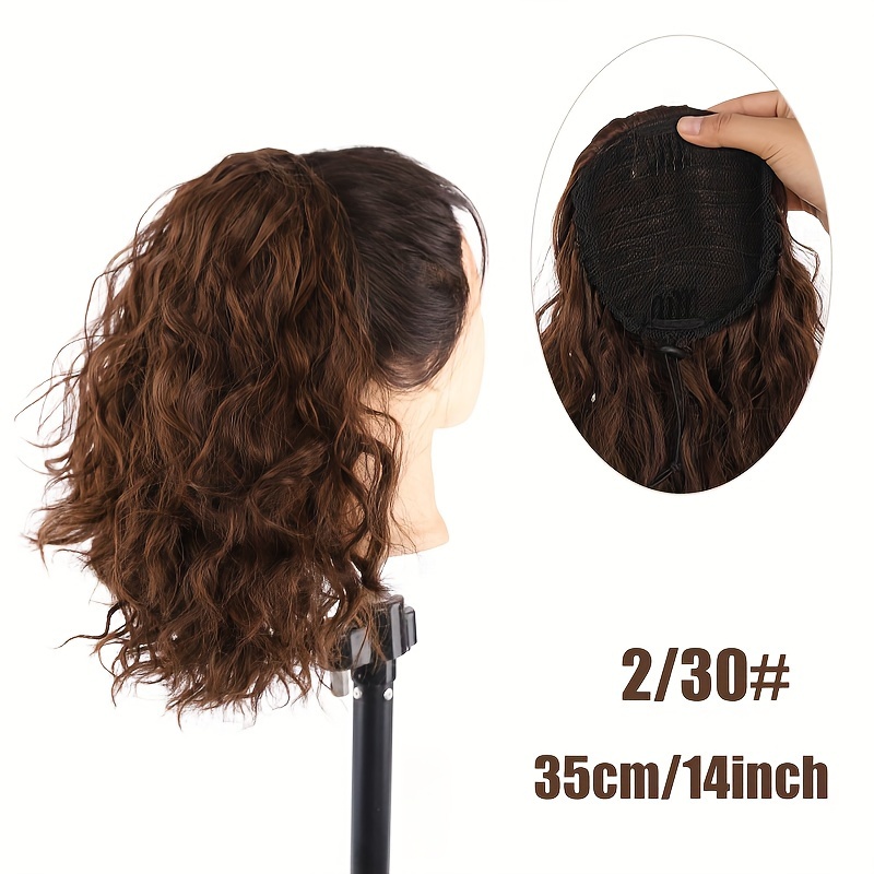 Drawstring Ponytail Short Curly Wavy Ponytail Extensions - Temu Ireland