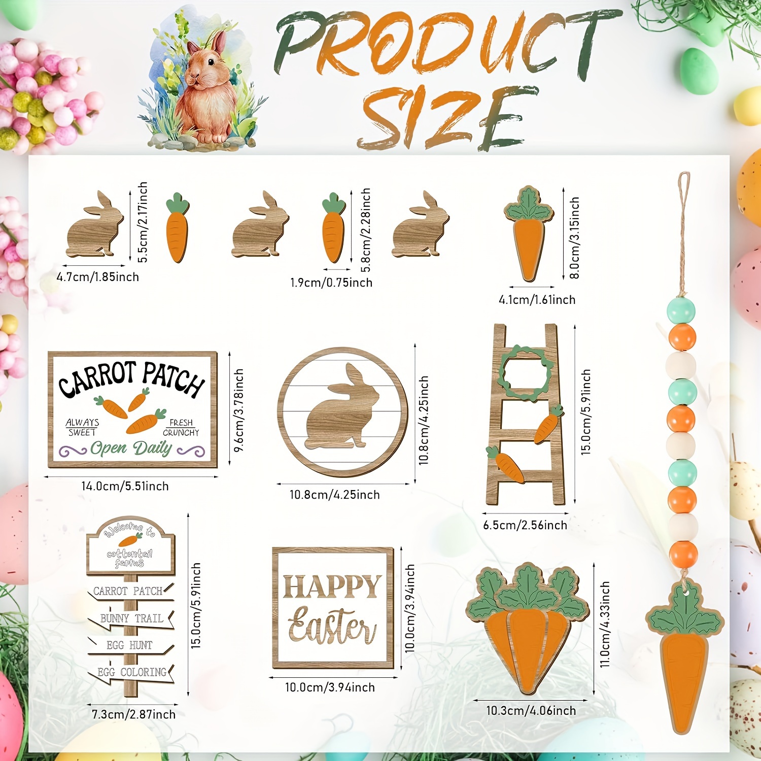 Easter Tiered Tray Decor Wooden Bunny Egg Items - Temu Australia