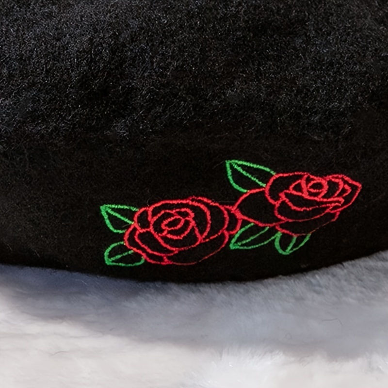 Winter Thermal Women Embroidery Beret - Temu