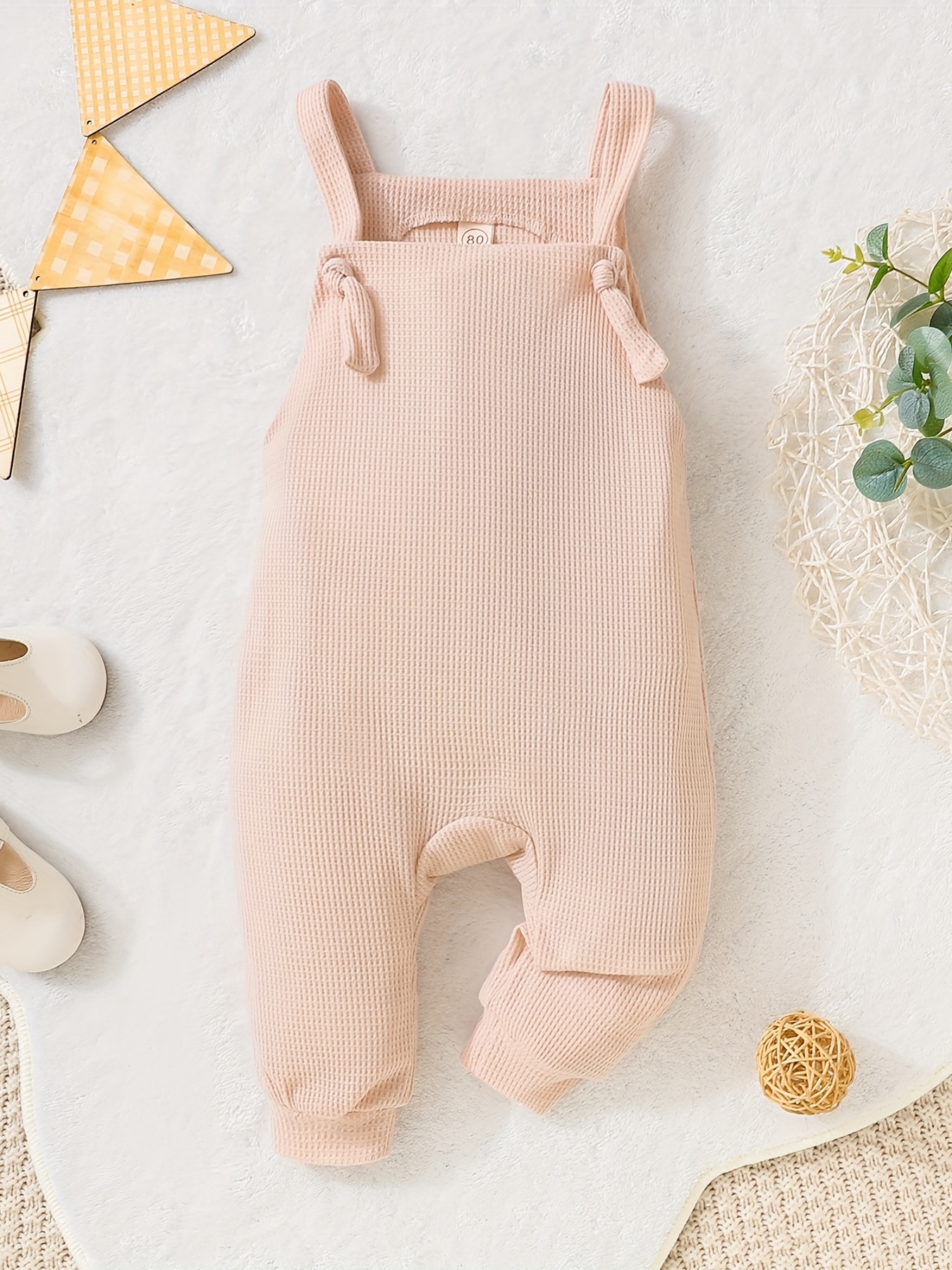 Toddler Baby Girls Casual Comfy Cotton Waffle Overall - Temu New Zealand