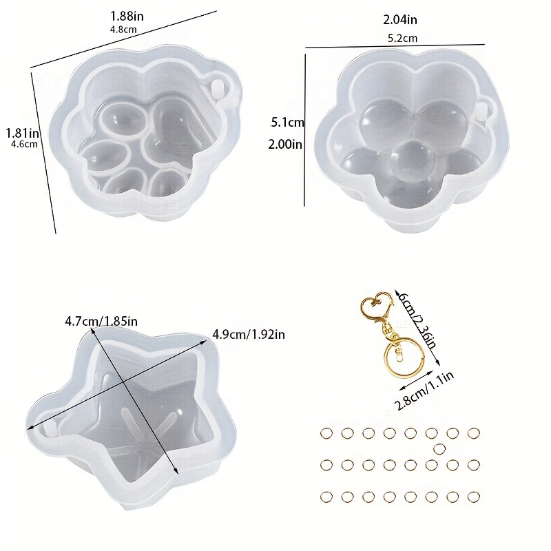 1set Diy Plum Cats Paw Pentagram Shaped Keychain - Temu Portugal