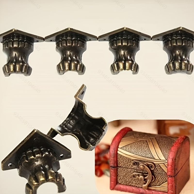 Antique Bronze Box Tiny Leg Jewelry Chest Gift Box - Temu