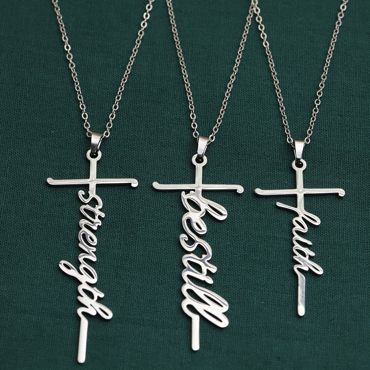 Fashionable Stainless Steel Necklace Sets Faith Be Still - Temu Australia