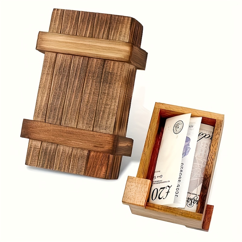 Rustic Wooden Secret Puzzle Box Brainstorming 3d Puzzle Lock - Temu
