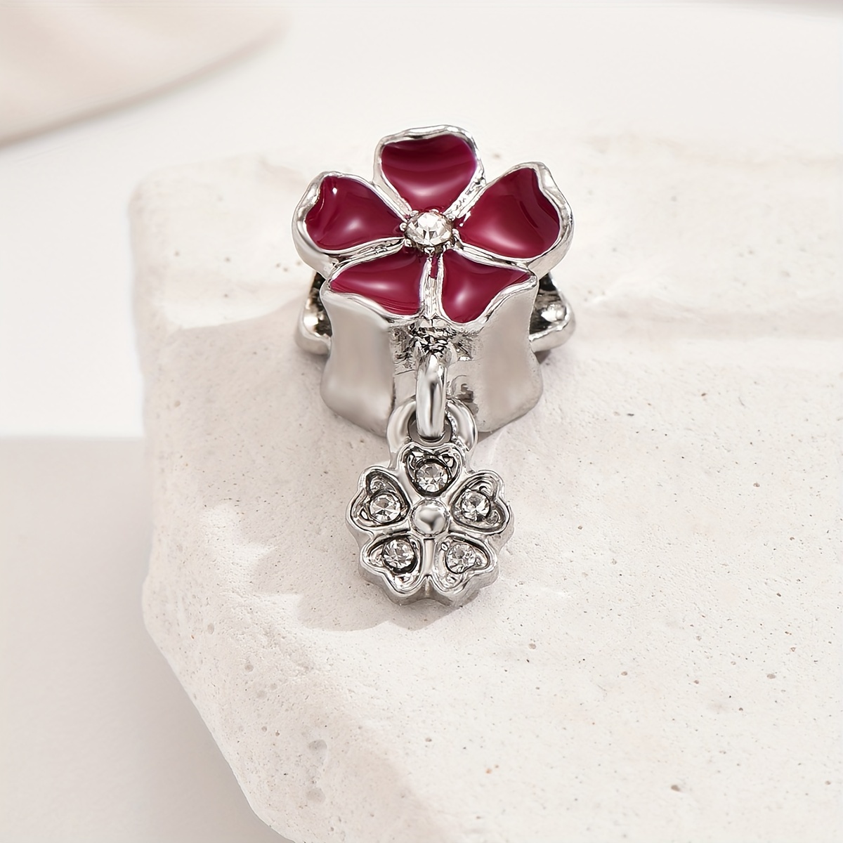 Red Series Fashionable Five Petal Flower Inlaid Rhinestone - Temu Australia