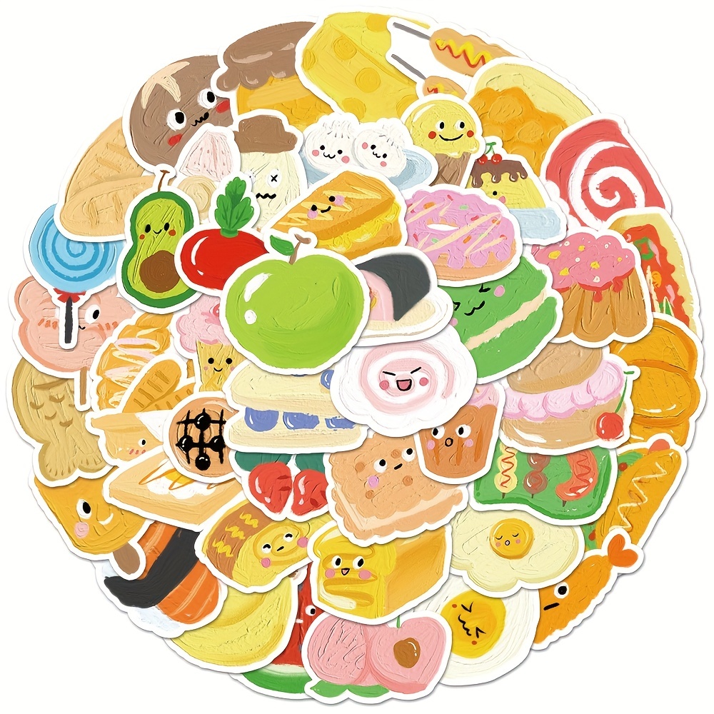 60pcs Food Stickers, Fruit Decal Stickers, Food Stickers For Kids ...
