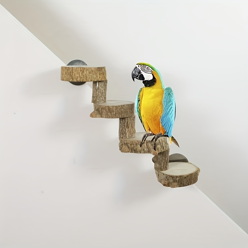 Bird Platform Perch Playground For Parakeet, Cage Natural Wood Play ...