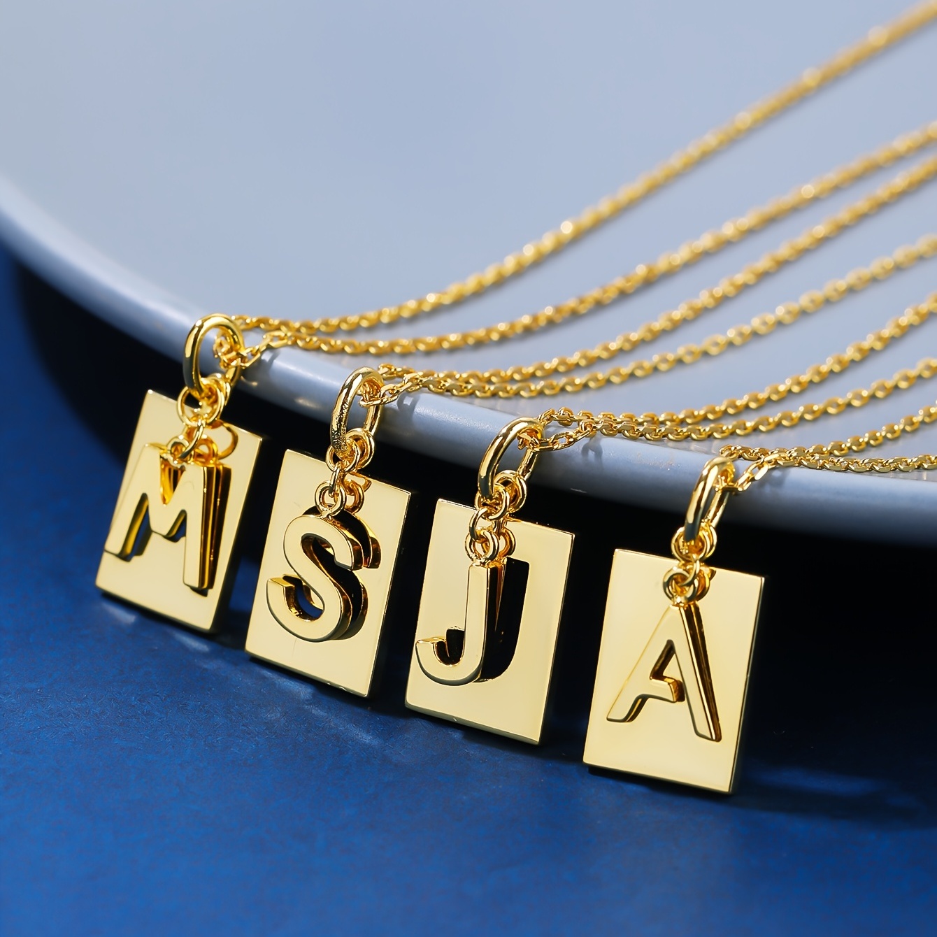 Letter Copper Gold Plated Necklace (a /s/j) Jewelry Gift - Temu New Zealand