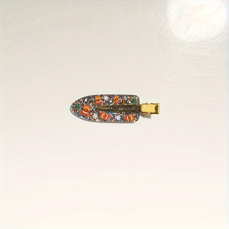 Exquisite Christmas Printed Side Clips Vintage Alloy - Temu United Kingdom