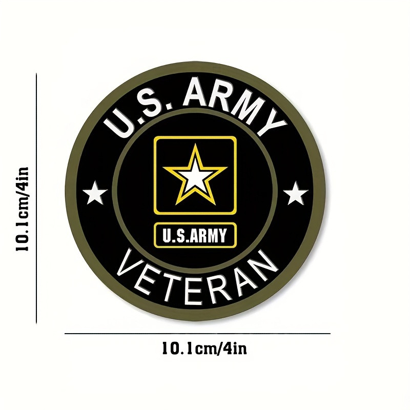 Round U.s Army Veteran Car Sticker Laptop Bottle Car Truck - Temu