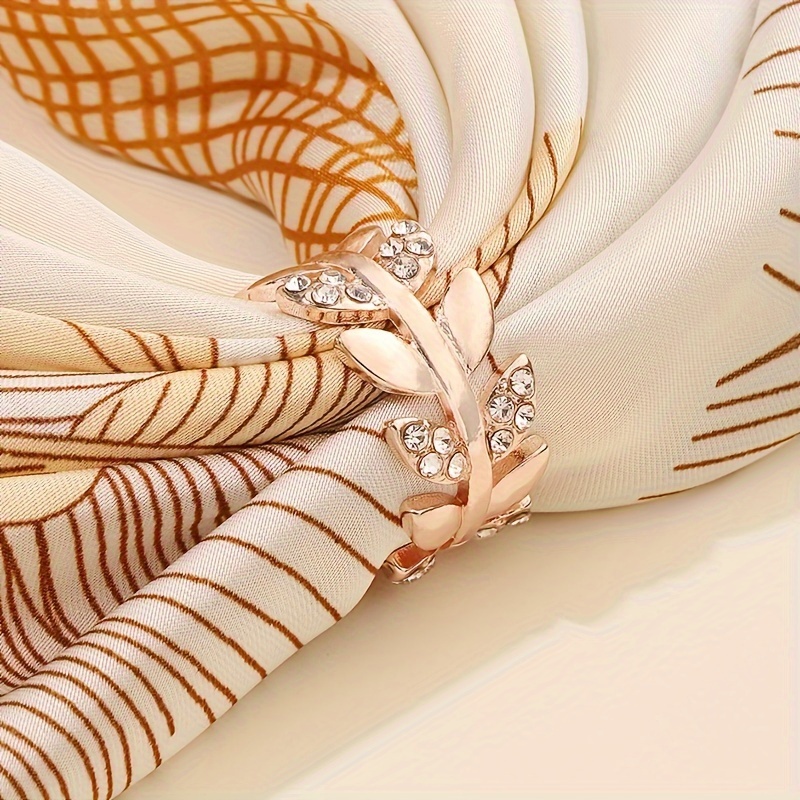 Elegant Leaf Shaped Round Silky Scarf Buckle Zinc Alloy - Temu Denmark