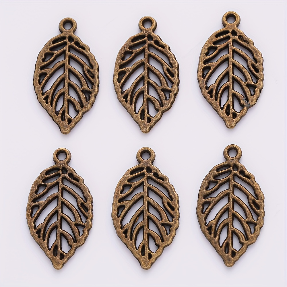 Retro Alloy Leaves Pendant Fall Series Hollow Leaf Pendants - Temu ...