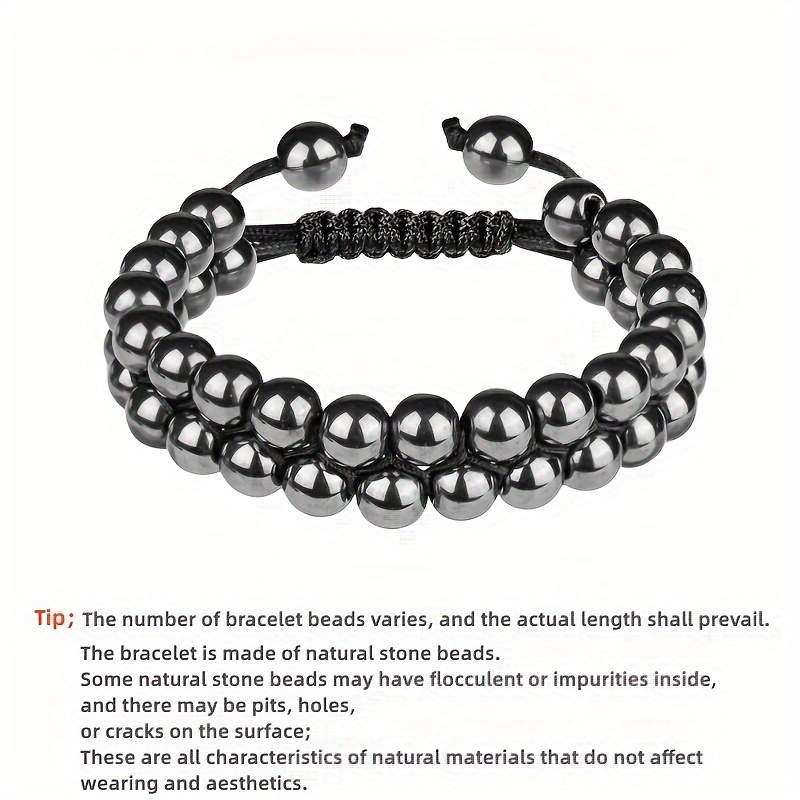 Natural Hematite Bead Bracelet Men Women Creative Small - Temu United ...