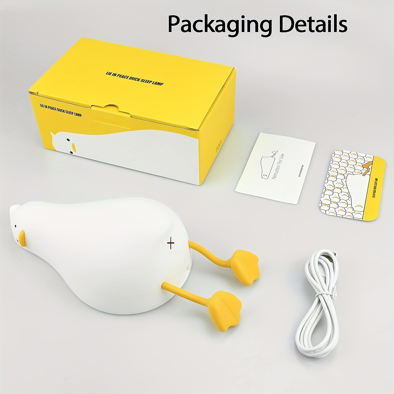 Cute Duck Night Light Led Animal Night Light Silicone - Temu