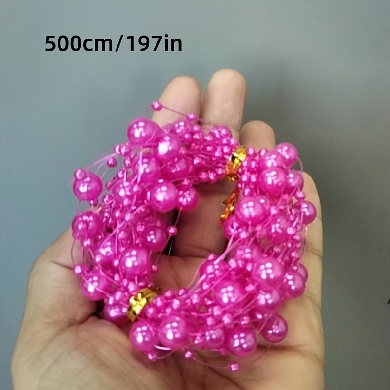 Gypsophila 8+3 Fish Line Wired Imitation Pearl Beads Chain - Temu ...