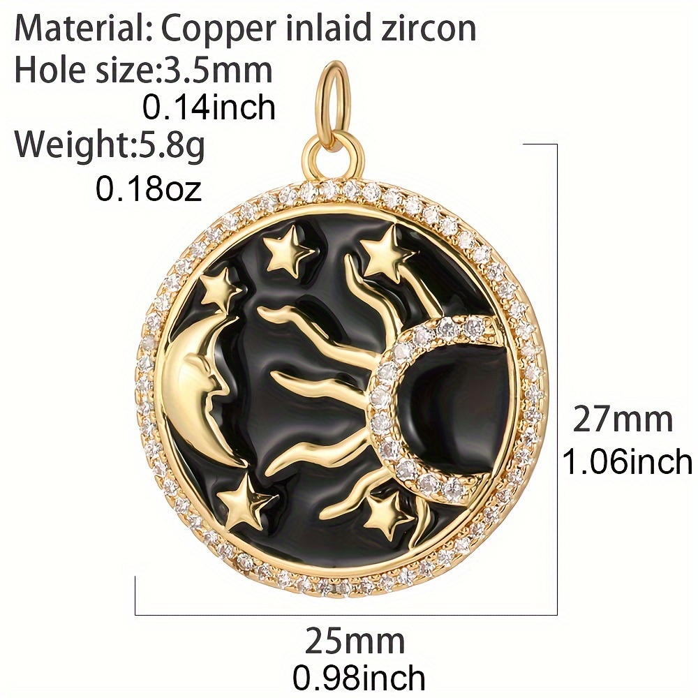 Sun Moon Star Charm Pendant Inlaid Shiny Zircon Diy Earrings - Temu ...
