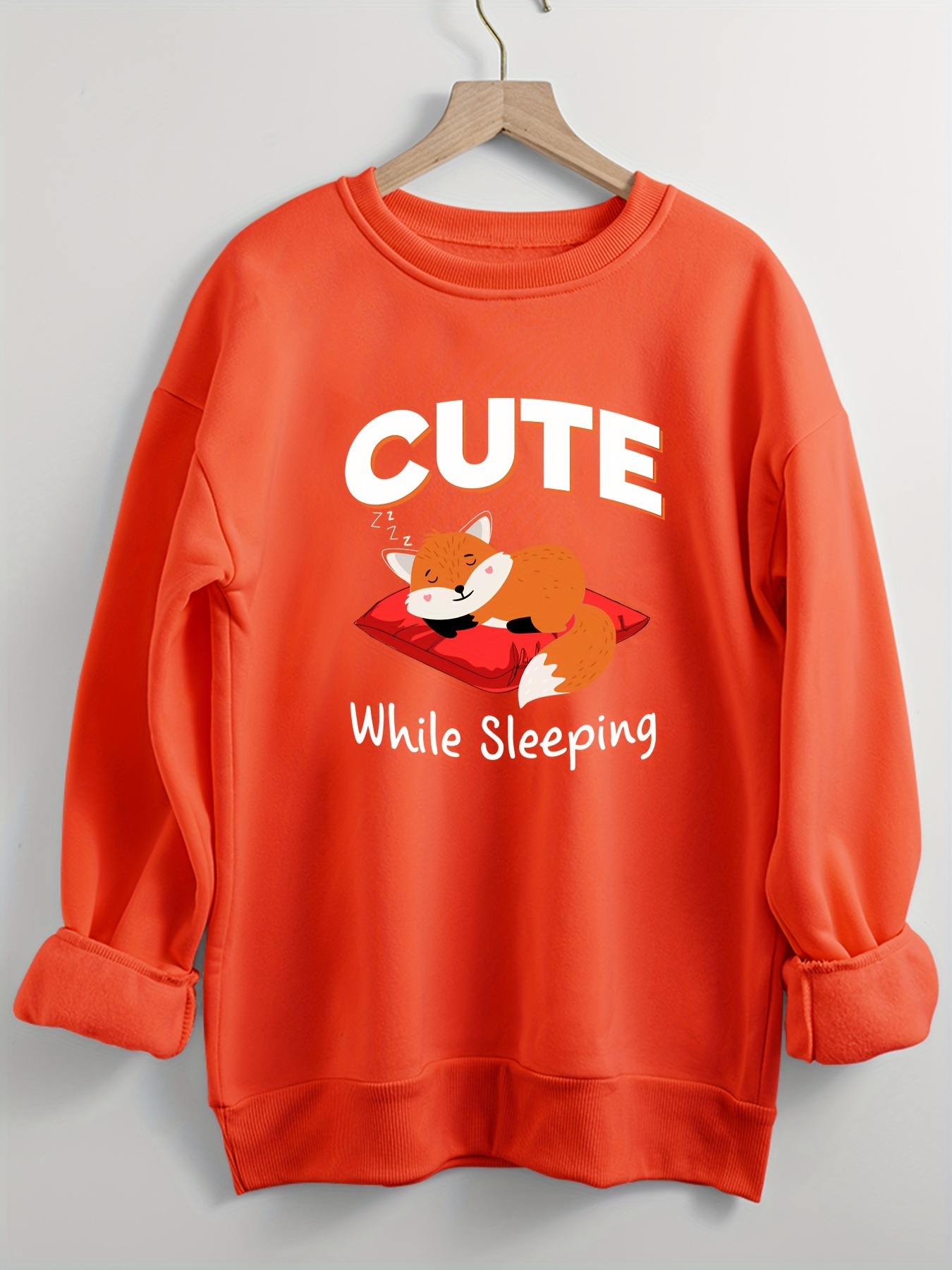 Cute Animal Pattern Crew Neck Sports Sweatshirt Long Sleeves - Temu Canada