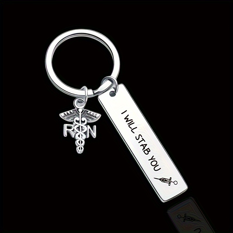 Monogrammed Stainless Steel Keychain For Nurses Day Gift | Temu Temu ...