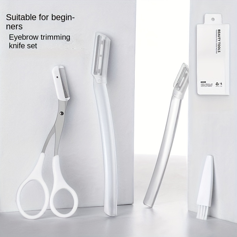 Eyebrow Trimmer Set Scissors Comb Stainless Steel - Temu