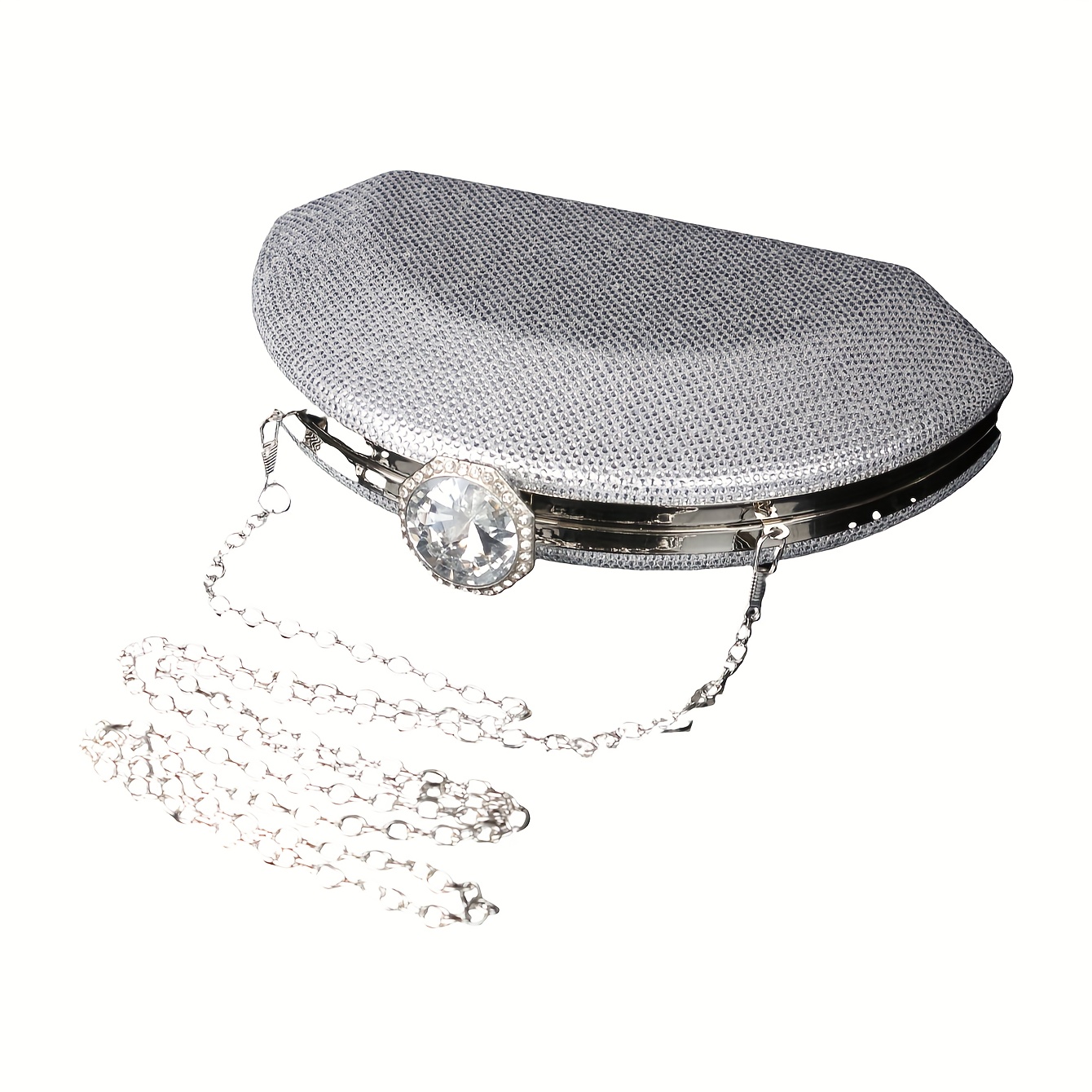 Shiny Full Rhinestone Evening Bag Solid Color Chain Dinner - Temu ...