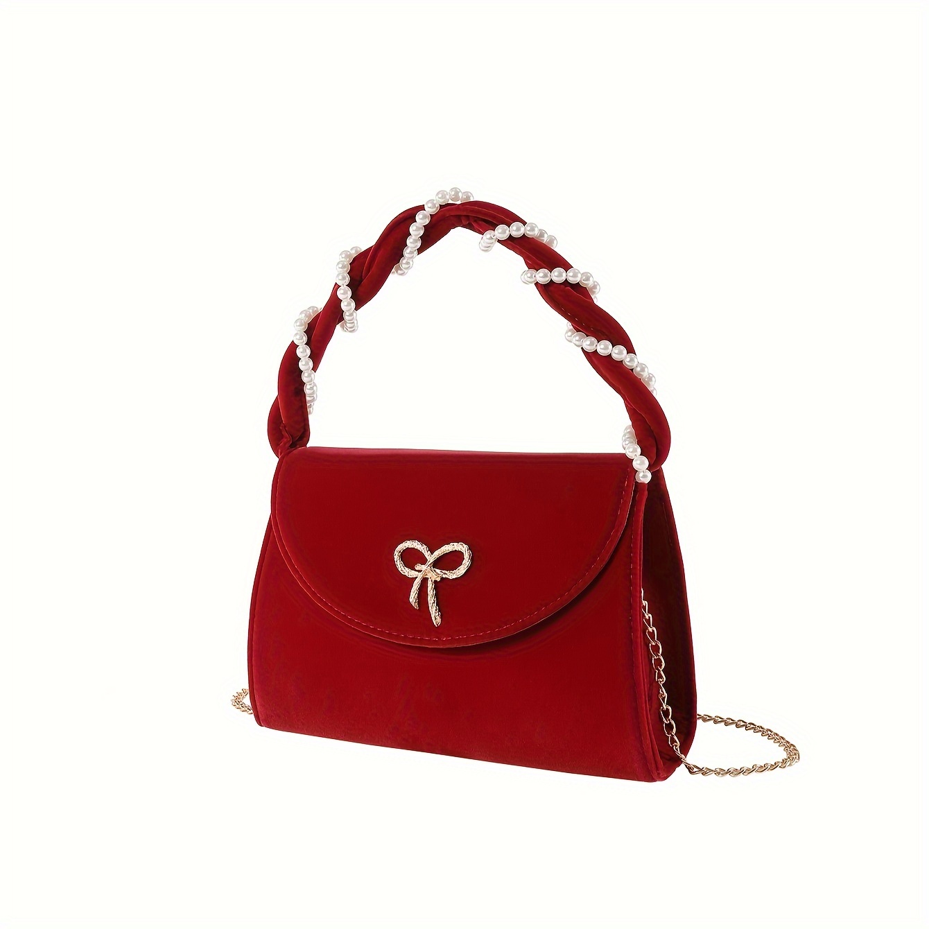 Wedding Bride Red Velvet Handbag Women Mini Chain Crossbody - Temu ...