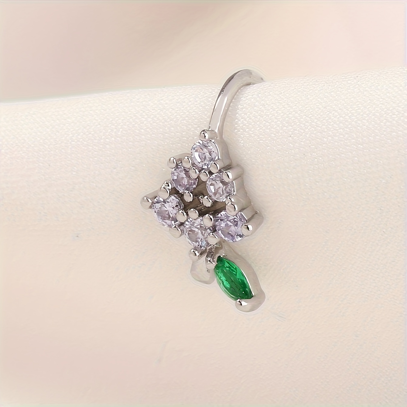 Exquisite Zircon Grape Clip Nose Ring U shaped Piercing - Temu United ...